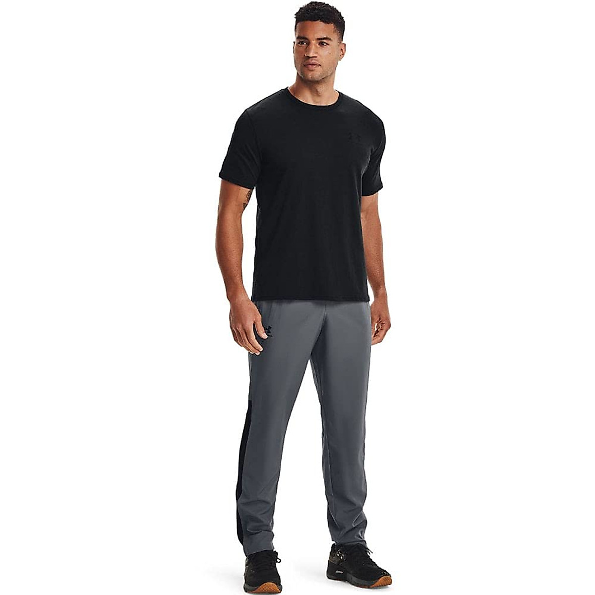 Under Armour Men's Woven Vital Workout Pants , Pitch Gray (012)/Black, Large