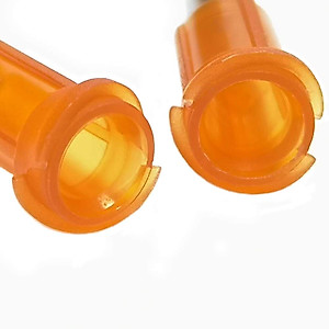 15 Ga 1 Inch Blunt Tip Dispensing Needle with Luer Lock, Precision Applicator (Amber,50 PCS)