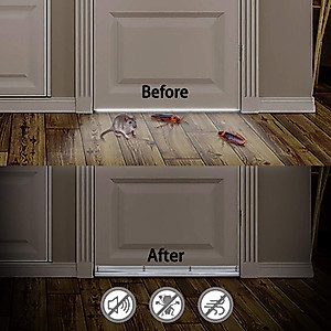 BAINING Metal Door Draft Stopper, 43.5 Inch Under Door Sweep Bottom Blocker Seal Strip, Aluminium Sweeps Anti Mouse Bite, Brown