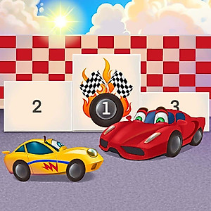 Personalized Storybook by Dinkleboo - "The Race Car" - For Kids Aged 0-8 Years Old - A Story About Your Child Wanting to be the Fastest Racing Car When They Grow Up - Soft Cover (8"x 8")