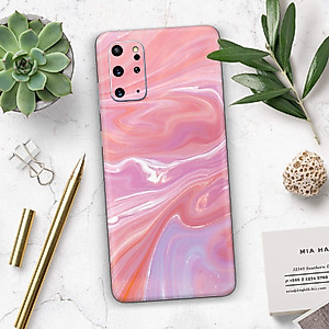 DesignSkinz Marbleized Pink Paradise Protective Vinyl Decal Wrap Skin Cover Compatible with The Samsung Galaxy S20 (Screen Trim & Back Glass Skin)