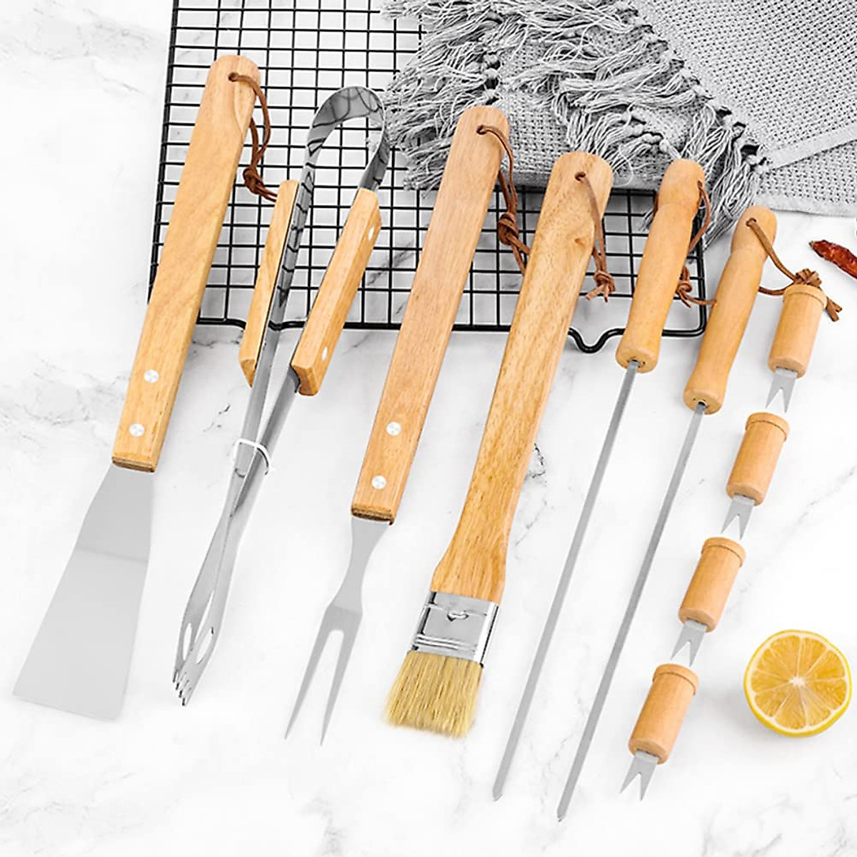 Zerodeko 1 Set Barbecue Tool Set Heavy Duty Tool Bag Bbq Grill Accessories Tools Portable Tool Kit Black Suit Toiletry Bag for Travel Griddle Stainless Steel Grill Brush Outdoor