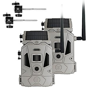 Bushnell CelluCORE 20 Solar Trail Camera, Low Glow Hunting Game Camera with Detachable Solar Panel (2 PK) + 2 Tree Mounts