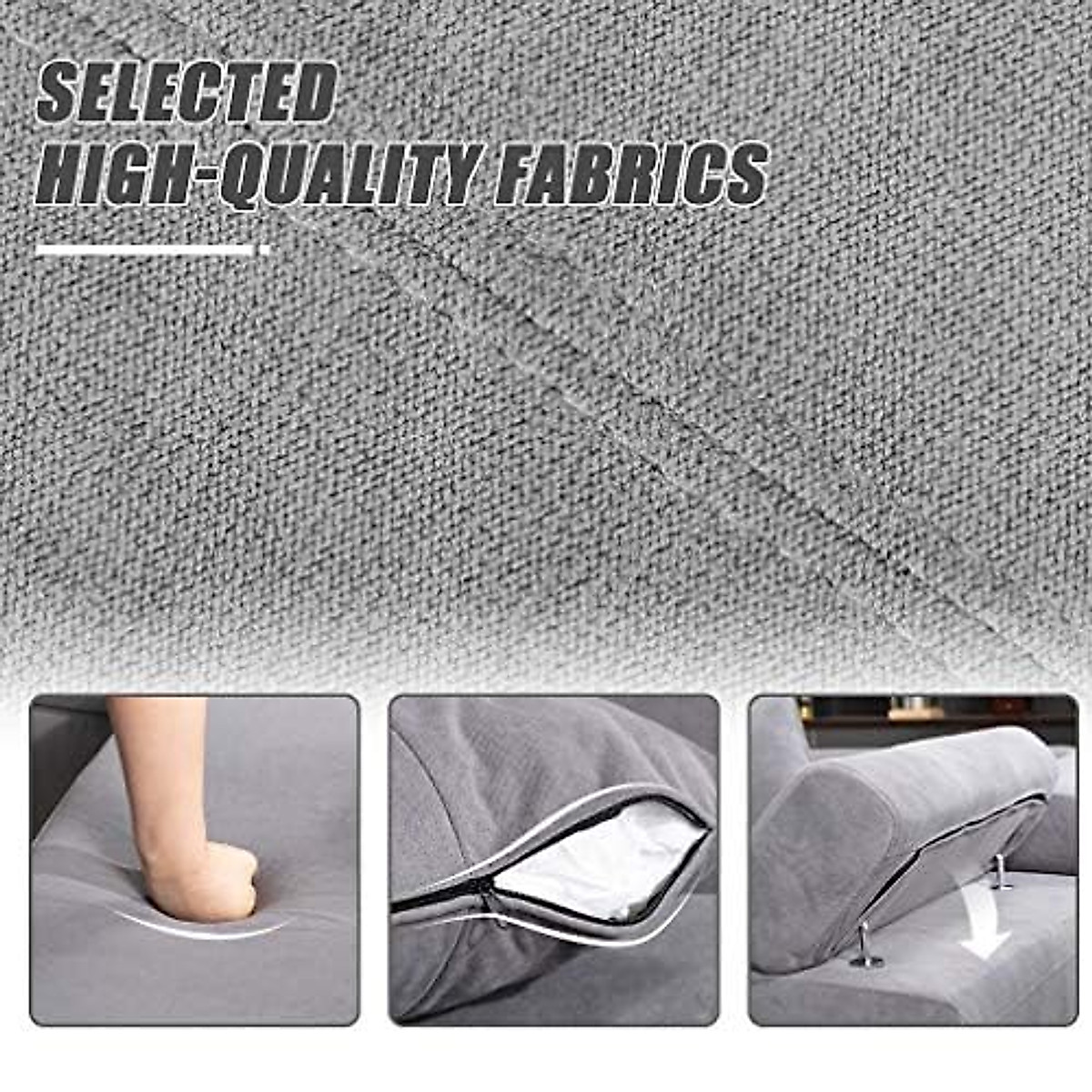 FDW Sofa Sectional Futon Sofa Bed Sofa for Living Room Couches and Sleeper Sofa PU Leather Sofa Set Corner Modern Queen 2 Piece Contemporary Upholstered, Blue