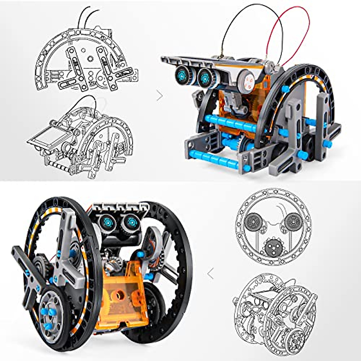 TEMI STEM Solar Robot Kit for Kids, 12-in-1 Educational STEM Science Experiment Toys, Solar Powered Building Kit DIY for 8 9 10 11 12 13 Years Old Boys & Girls Kids Toy