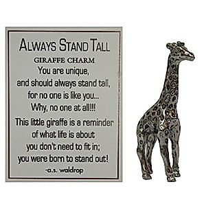Always Stand Tall Giraffe Charm with Story Card New