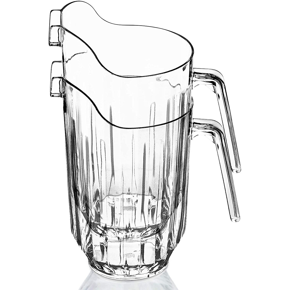 DecorRack 6 Polycarbonate Plastic Pitcher Beverage Dispenser with Pour Spout Shatterproof Catering and Restaurant Serveware for Cold Drinks, Water, Lemonade, Beer, and Sangria, 56 Ounce (6 Pack)