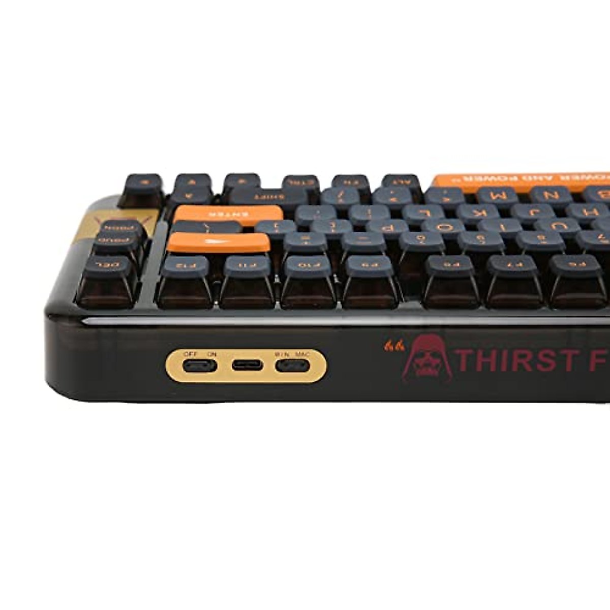 ASHATA Transparent Mechanical Keyboard RGB, Gaming Keyboard, Transparent Case RGB 80 Keys Triple Modes Gasket Structure Gaming Keyboard for Study Work Games (Black)