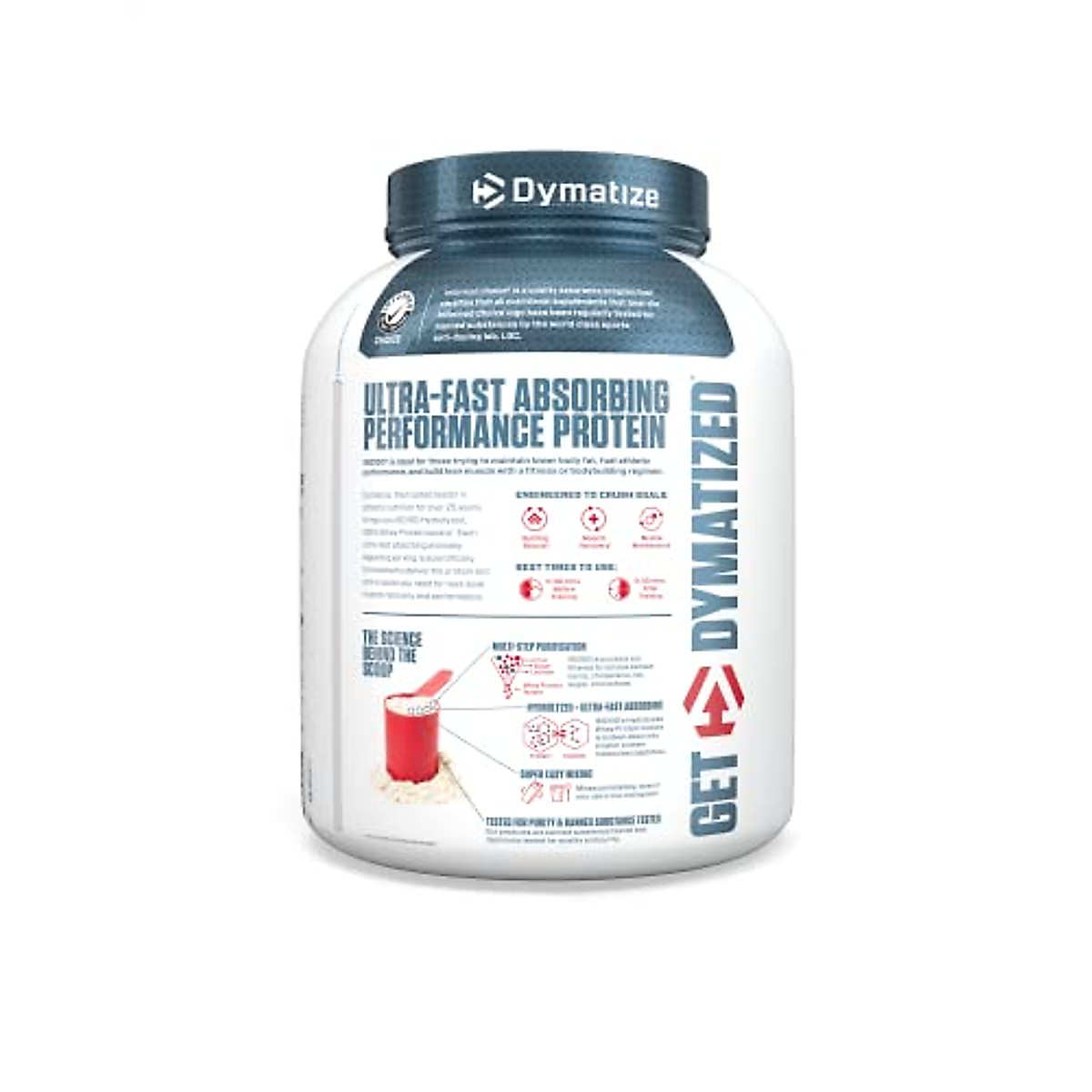Dymatize ISO100 Hydrolyzed Protein Powder, 100% Whey Isolate Protein, 25g of Protein, 5.5g BCAAs, Gluten Free, Fast Absorbing, Easy Digesting, Strawberry, 5 Pound