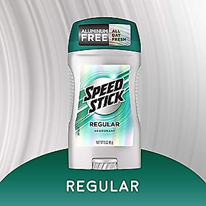 Speed Stick Deodorant for Men, Aluminum Free, Regular - 3 Ounce (4 Pack)