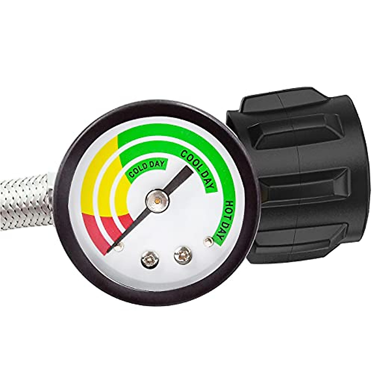 MOFLAME 1 lb to 20 lb Propane Adapter Hose With Gauge，6 FT Stainless Braided Propane Hose Adapter Converter for Coleman Camp Stove, Buddy Heater, Tabletop Grill & More 1lb Portable Appliance