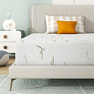 LIFERECORD Full Mattress, 6-Inch Memory Foam Mattress in a Box Medium Firm, Green Tea & Cool Gel Infused, Fiberglass Free Mattress with Bamboo Cover, Made in USA