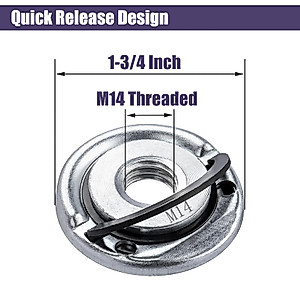 Yakamoz 2Pcs Quick Release Angle Grinder Locking Nuts M14 Angle Grinder Flange Nut Replacment Lock Nuts for Angle Grinder with M14 Spindle