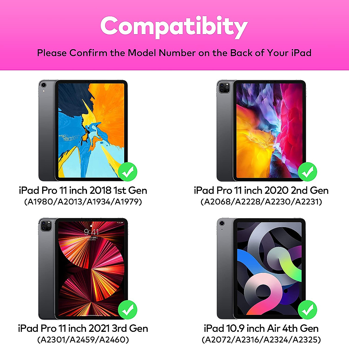 Keyboard Case for iPad Pro 11 inch 3rd Generation 2021–360° Rotatable Touchpad with Backlight, Compatible with iPad 10.9”Air 4th Gen/ 11”1st /2nd / 3rd Gen (Black)