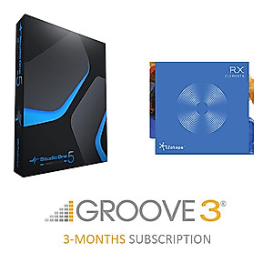 Blue Yeti Blackout USB Professional Multi-Pattern USB Microphone Plus Pack Bundle with Presonus StudioOne 5 Artist DAW, iZotope RX Elements Plug-in and Groover 3 Tutorials 3-Month Subscription