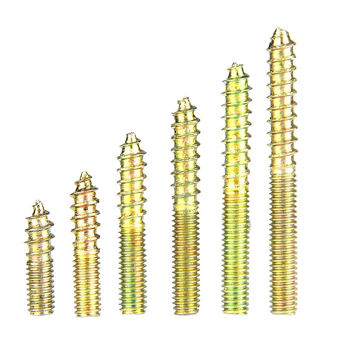 110pcs Hanger Bolts, M4 Dowel Screw Iron Double Ended Screws Zinc Plating Self Tapping Threaded Rods Bars Studs Woodworking