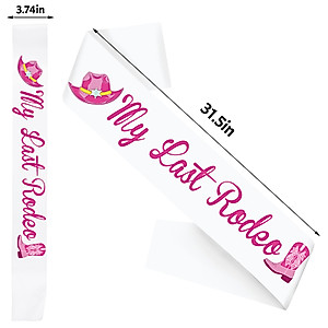 Hot Pink My Last Rodeo Sash, White Funny Bride to be Sash for Let’s Go Girls Western Cowgirl Bridal Shower Bachelorette Party Decorations Accessory Favors, Nashville Bride Sash(White+Hot Pink)