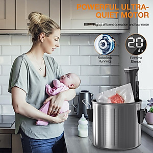Upesitom Sous Vide Machine Upgraded 1100W Sous Vide Cooker Fast Heating, Ultra Quiet Immersion Circulator Precision Cooking Machine, IPX7 Waterproof, Accurate Temp, Digital Timer, Touch Control