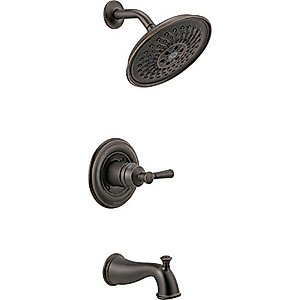 Delta Faucet Mylan Single-Function Tub and Shower Trim Kit with 3-Spray H2Okinetic Shower Head, Venetian Bronze 144777-RB (Valve Included)