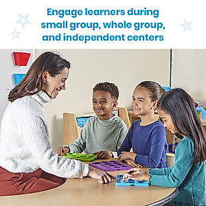 hand2mind Little Minds at Work Sound Segmenting Trays by Tara West, Phonemic Awareness, Science of Reading Manipulatives, Elkonin Boxes, Letter Sounds, Preschool Learning Activities (Set of 6)