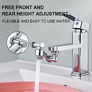 1080° Swivel Faucet Extender Sink Aerator, Splash Water Filter Extension, Kitchen Bathroom 360° Rotatable Spray Attachment, Universal Robotic Arm -Wash Hand/Hair/Face
