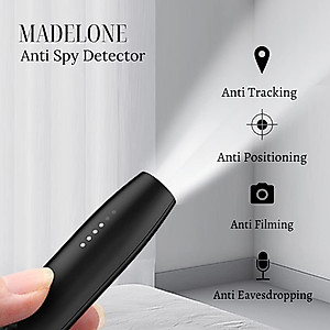 MADELONE Anti Spy Detector - for Wireless Audio Bug Camera, Bug Detector, Privacy Protector, 5 Levels Sensitivity, Portable Pen Shape for Home Office Travel
