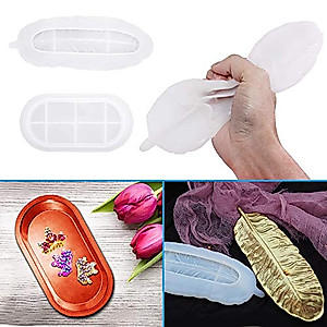 2 PCS Resin Moulds Silicone, FineGood Resin Tray Moulds for Jewelry Coaster Resin Casting Mould Pendant Fruit Tray Resin Silicone Mould