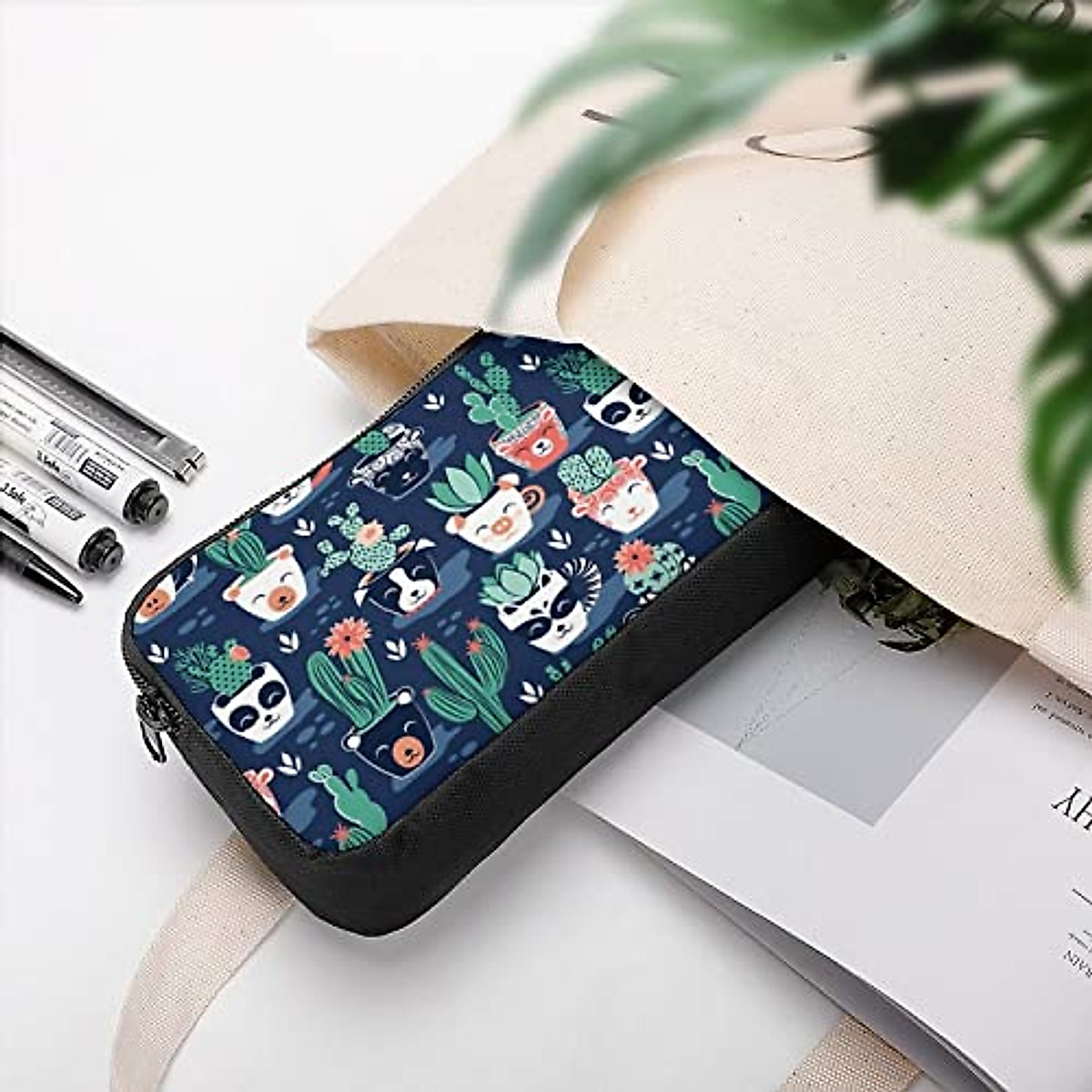 Cacti Succulents Cuddly Pots Pencil Case Stationery Pen Pouch Portable Makeup Storage Bag Organizer Gift