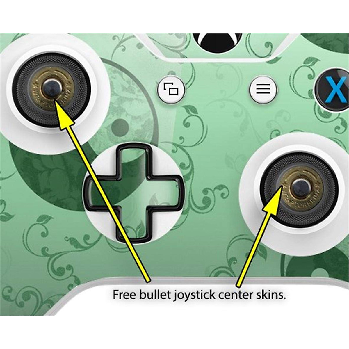 WraptorSkinz Decal Vinyl Skin Wrap compatible with XBOX One S / X Controller - Feminine Yin Yang Green (CONTROLLER NOT INCLUDED)