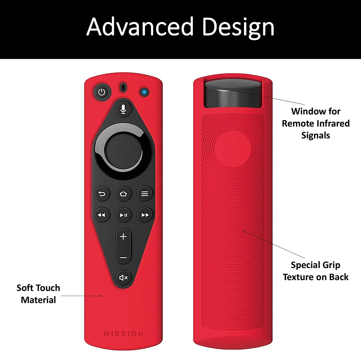 Mission Remote Case for The All-New Fire TV Voice Remote (2018 Version for Fire TV Stick 4K and Fire TV Cube) (Candy Red)