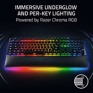 Razer BlackWidow V4 Pro Wired Mechanical Gaming Keyboard: Yellow Mechanical Switches - Linear & Silent - Doubleshot ABS Keycaps - Command Dial - Programmable Macros - Chroma RGB - Magnetic Wrist Rest