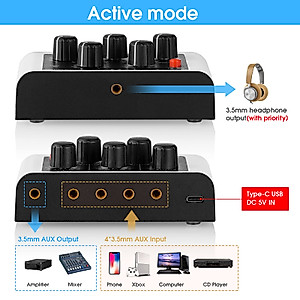 Mini Stereo 4 Channel Line Mixer Headphone Monitoring Club Live Studio Recording