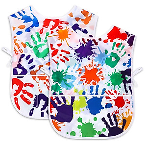 SATINIOR 2 Pieces Kids Art Smock, Children Waterproof Painting Artist Aprons Sleeveless Toddler Art Smocks with 3 Pockets for Age 3-10 Years