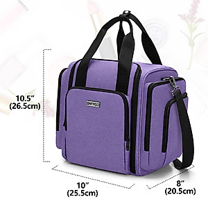 BAFASO Travel Makeup Bag with 4 Inner Removable Pouches, Multifunctional Hair Bag Cosmetic Bag Holds Makup/Hair Supplies (Patent Pending), Purple