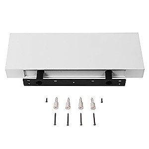 SONGMICS Wall Shelf 2-Set, Floating Shelf 15 Inches, Easy Install for Decorative Display Corner Invisible Bracket Support White ULWS14WT-2