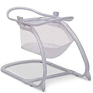 Delta Children 2-in-1 Moses Basket Bedside Bassinet Sleeper - Portable Baby Crib with Wheels & Removable Moses Basket, Grey