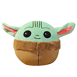 Leong Products Baby Yoda Squish Plush Toy, Grogu Stuffed Animal Kids Plushie, The Child Mandalorian Soft Kawaii Pillow Doll Gift Light Green (Large)