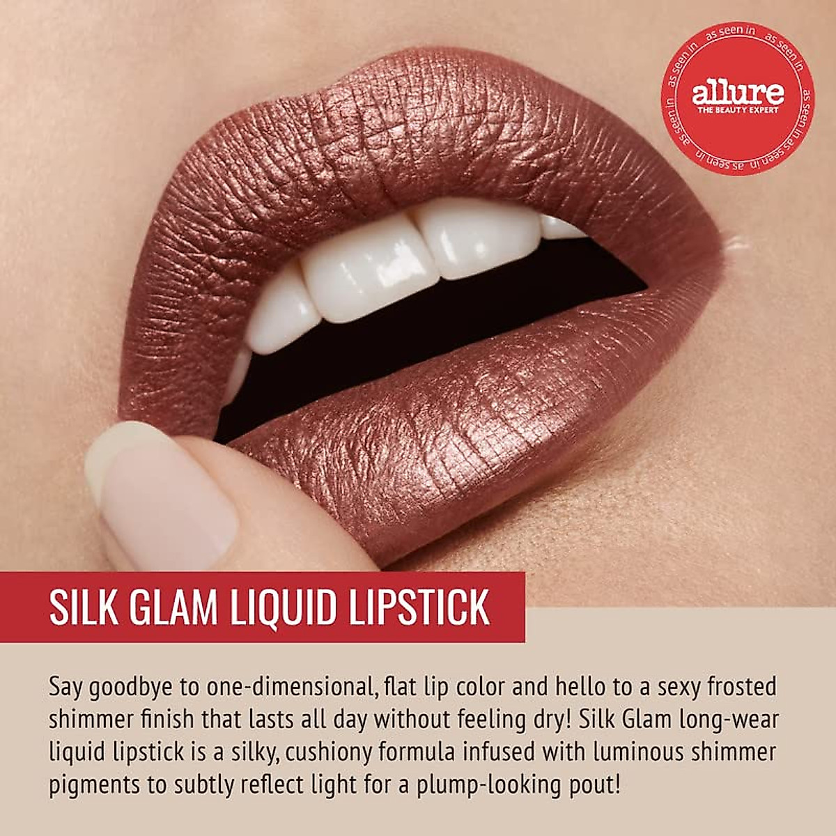 Runway Rogue Silk Glam Liquid Lipstick, Long Wear Frosted Rich Golden-Bronze Lipstick, ‘Film Noir’