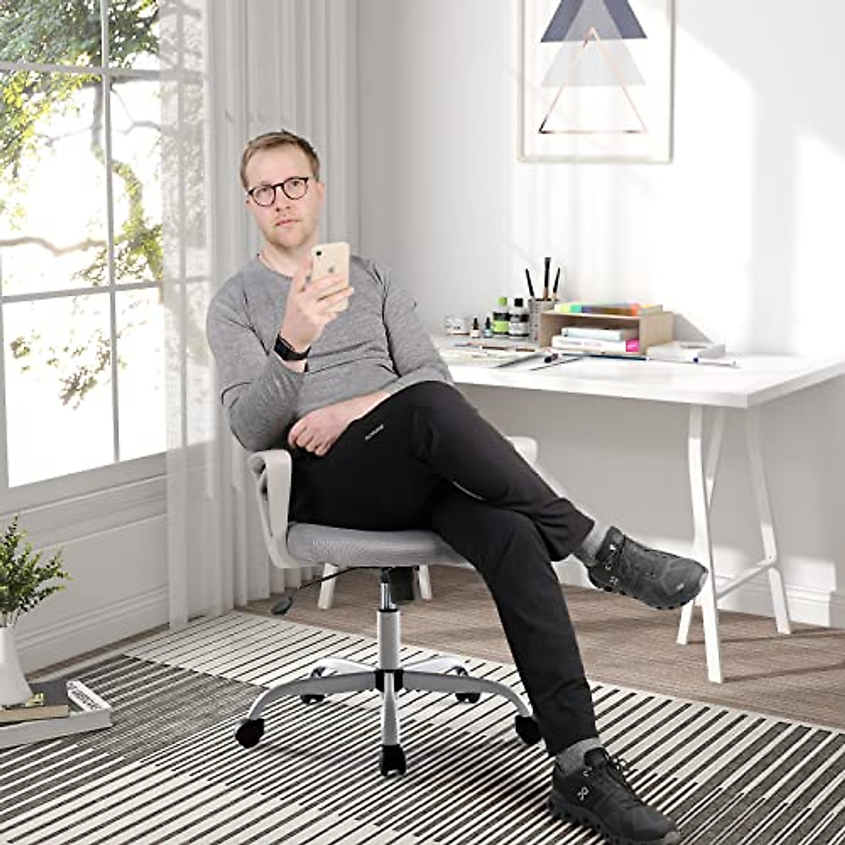 Ergonomic Office Chair Mesh Back Office Desk Chair Computer Chair Mid Back Task Chair for Home Office Gaming