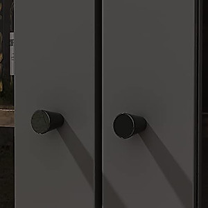 AIEGLE Large Kitchen Hutch Cabinet, Storage Cupboard Pantry with 4 Doors, 4 Drawers & Microwave Shelf, for Kitchen Storage, Dark Walnut (63" L x 15.7" W x 74.8" H)