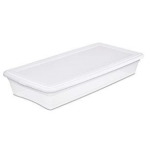 GERSH 41Storage Box Clear Base White Lid Set of 6