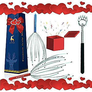 USAGA Head Scratcher, 20 Finger Head Massager, Scalp Massager, Head Whisk Massager for Head Body Stress Relax [2-Pack] Updated Version