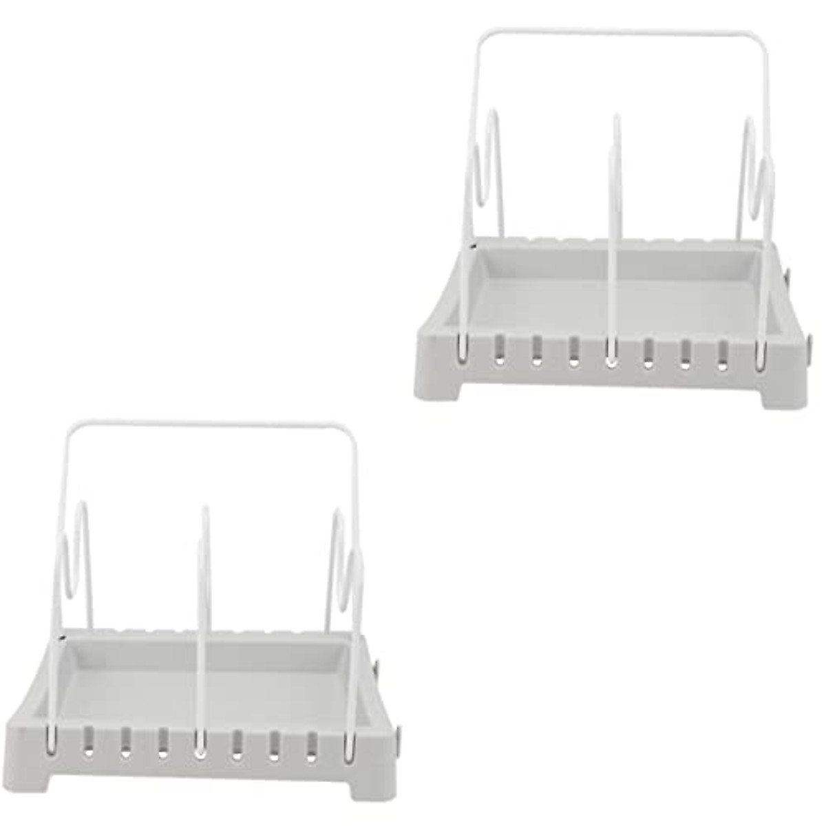 Alipis 2 Pcs Pan Storage Rack Cutting Board Holder Stand Dish Rack for Cabinet Tabletop Shelf Cabinet Shelves Pan Lid Organizer Pantry Rack Tabletop Pot Lid Holder Kitchen Pot Lid Holder