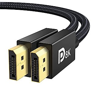 VESA Certified DisplayPort Cable 1.4, iVANKY 8K DP Cable 6.6ft (8K@60Hz, 4K@144Hz, 2K@240Hz)HBR3 Support 32.4Gbps, HDR, HDCP 2.2, FreeSync G-Sync, Braided Display Port for Gaming Monitor, Graphics, PC