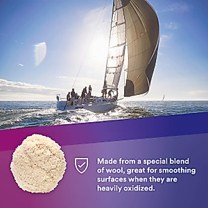 3M Wool Compounding Pad (05711) – For Boats, Cars, Trucks and RVs – Single-Sided – 9 Inches