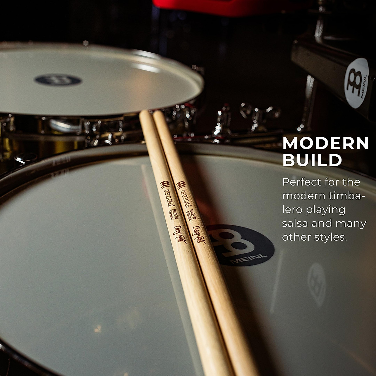 Meinl Stick & Brush Diego Galé Timbale Sticks, Pair, 1/2" — American Hickory Percussion Drumsticks — Made in Germany (SB602)
