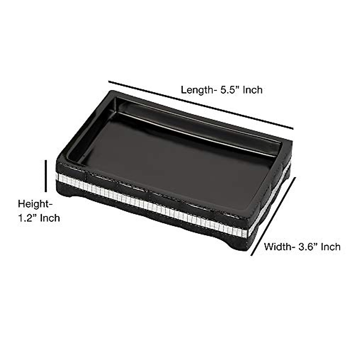 nu steel GB-8PC/SET Giraffe Black Bath Accessory Set for Vanity Countertops 8 Piece Includes Cotton Container, Dish,Toothbrush, Tumbler,soap Lotion,Waste Basket,Tissue Box Holder,Tray-Resin, 8