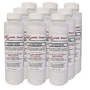 Potassium Hydroxide Flakes KOH, 9 lbs (9 x 1 lb Container) Caustic Potash Anhydrous KOH Dry Electrolyte - HDPE Container with resealable Child Resistant Cap