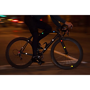 Bookman Reflective Stickers, Dots (Red) - Bike Stickers - Reflective Tire Stickers, 8 x Large and 4 x Small