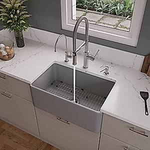 ALFI brand ABF3018-GM Kitchen Sink, Grey Matte